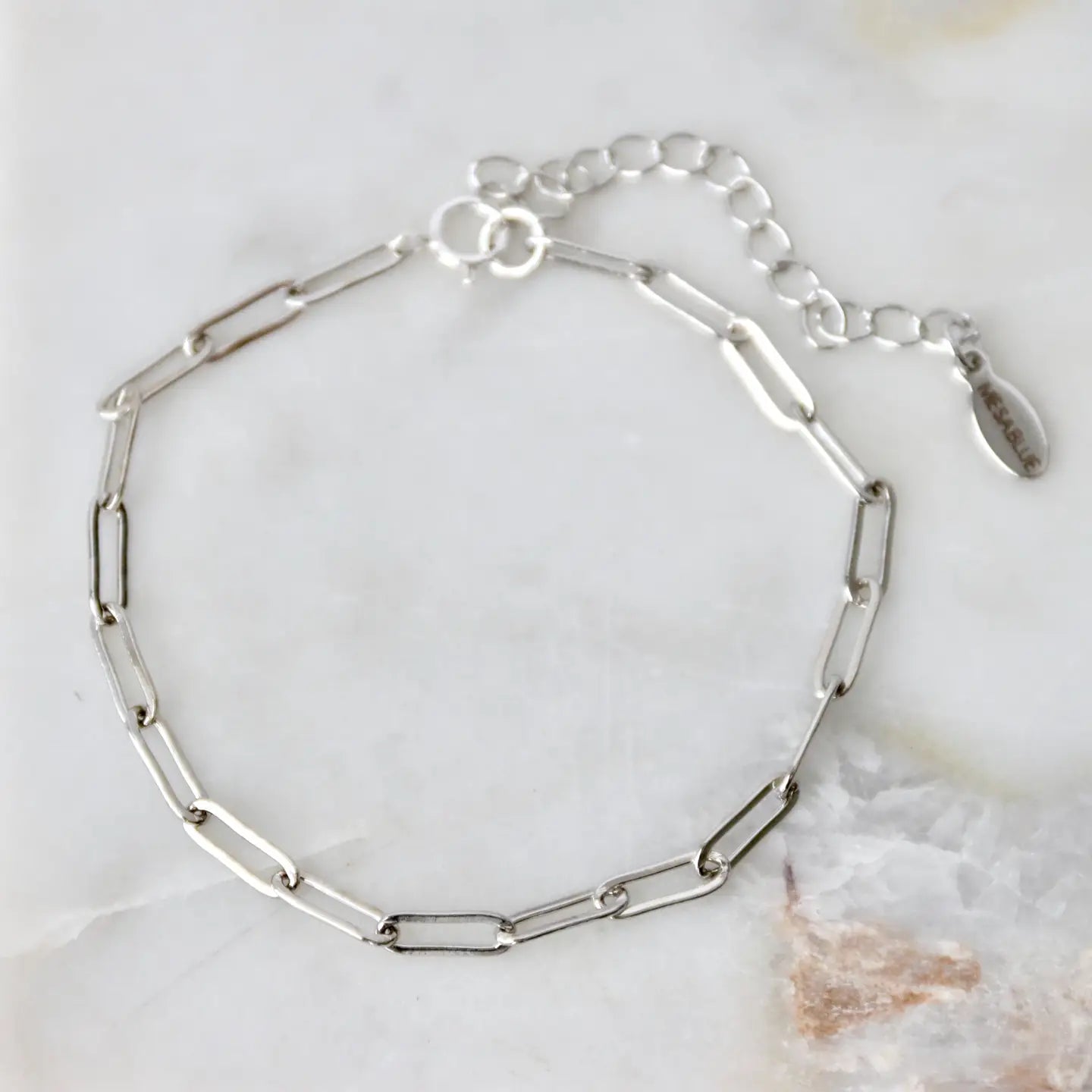 Mesa Blue Paperclip Chain Bracelet | Harbour Thread